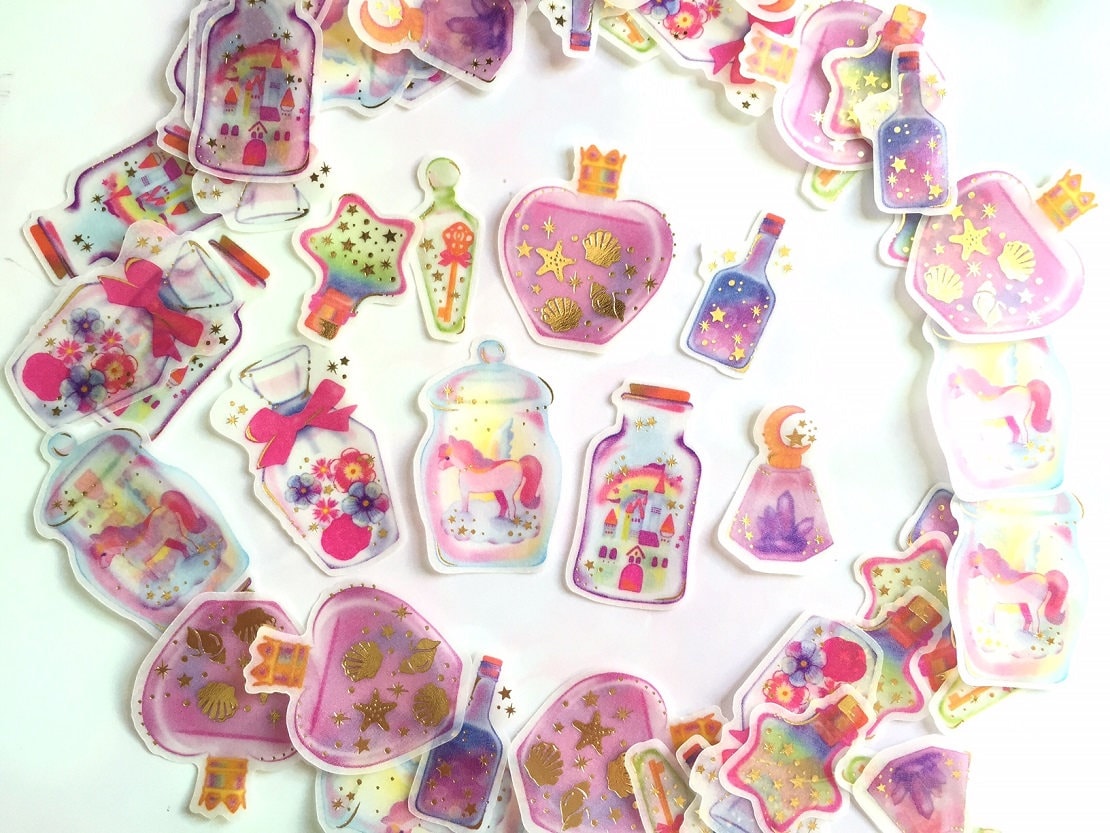 48 Magic Bottle Sticker Mini Bottle Art Animal Bottle Flake | Etsy