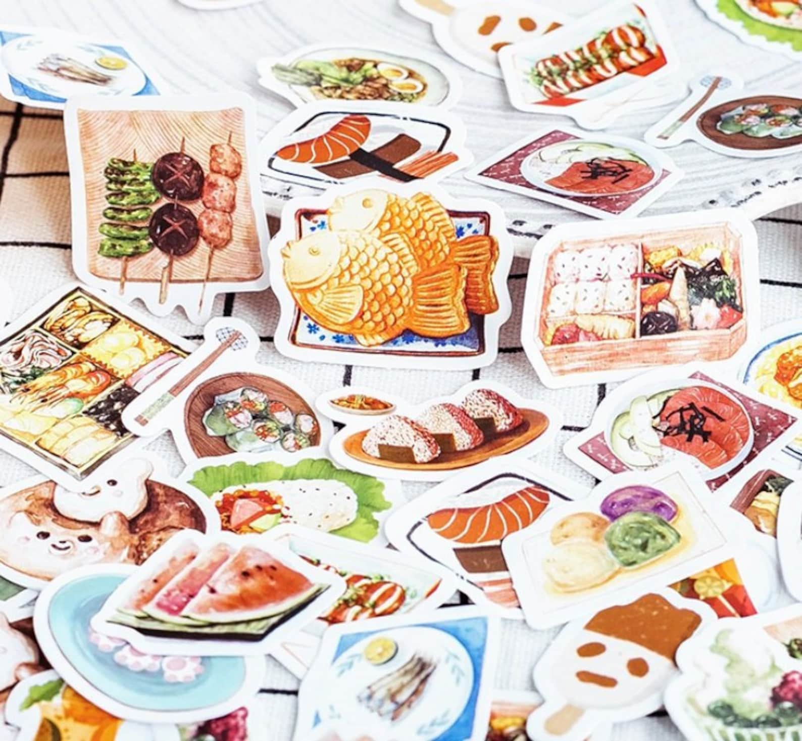 40 Sushi Buffet Food Stickers Picnic Food Gourmet Breakfast - Etsy