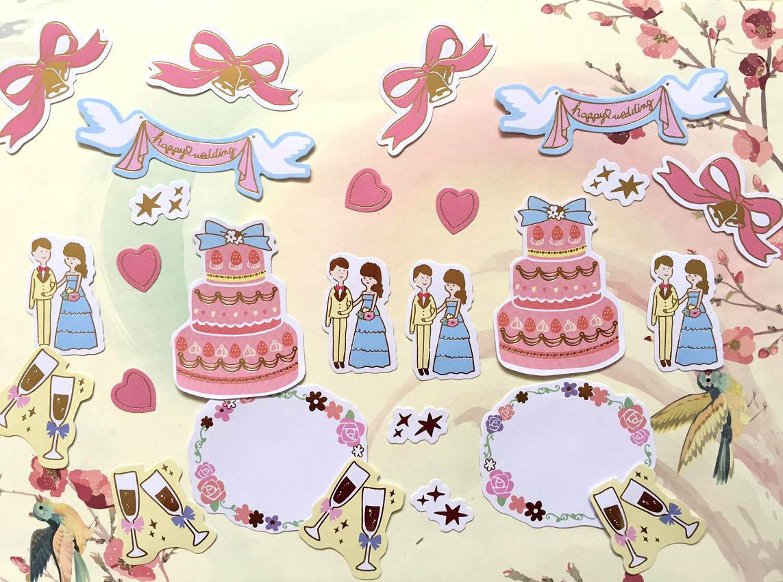 Wedding Cake Dove Banner Sticker Wedding Theme Sticker Happy | Etsy