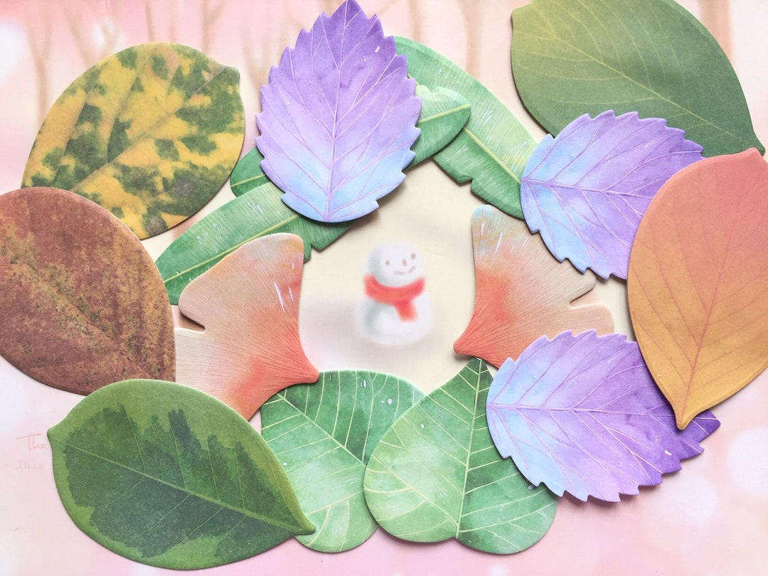 Paper Leaf Autumn Leaves Sticky Note Spring Leaf Summer Leaf Colorful ...