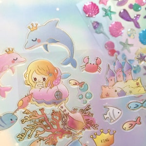 Mermaid Princess Sea Shell Sticker Colorful Sea Treasures Jewelry ...