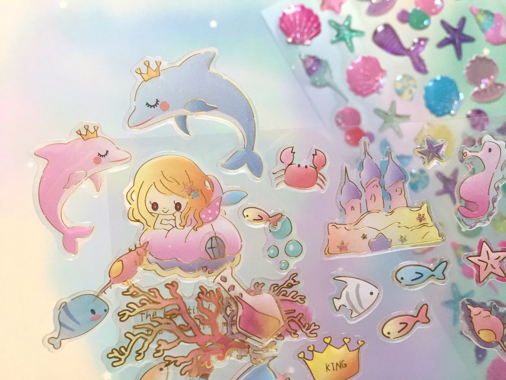 Mermaid Princess Sea Shell Sticker Colorful Sea Treasures Jewelry ...