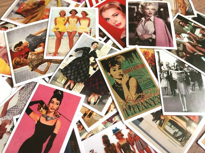 Retro Portrait Mini Photo Sticker Classic Beauty Black and - Etsy