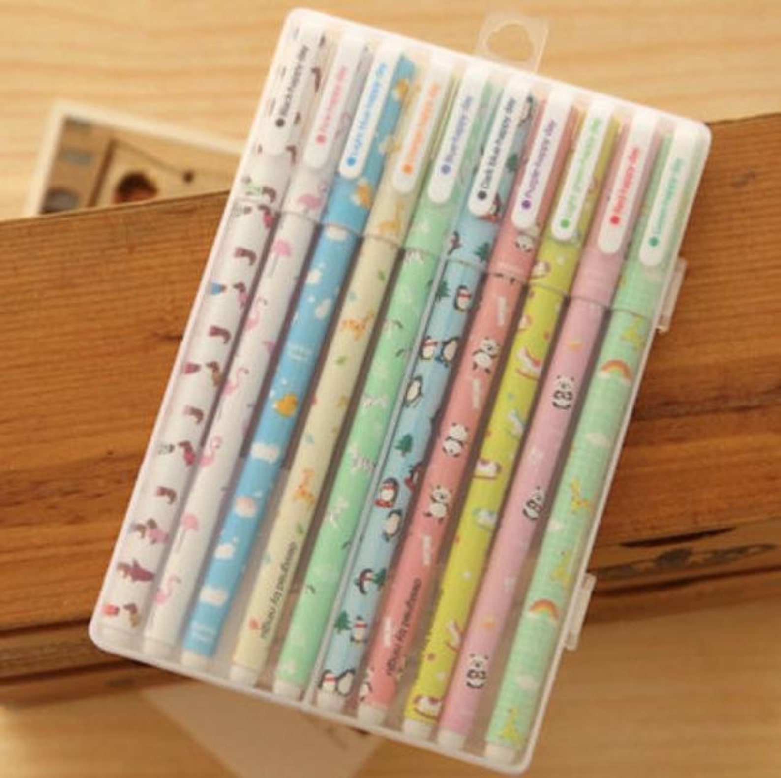 10 Pens Cute Pen Set With Box Kawaii Animal Panda Sea Sel Unicorn Gel ...