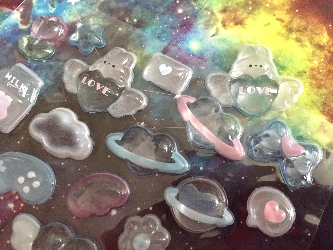 50 Outer Space Rabbit Super Thick Epoxy Stickers Love Planet Alien ...