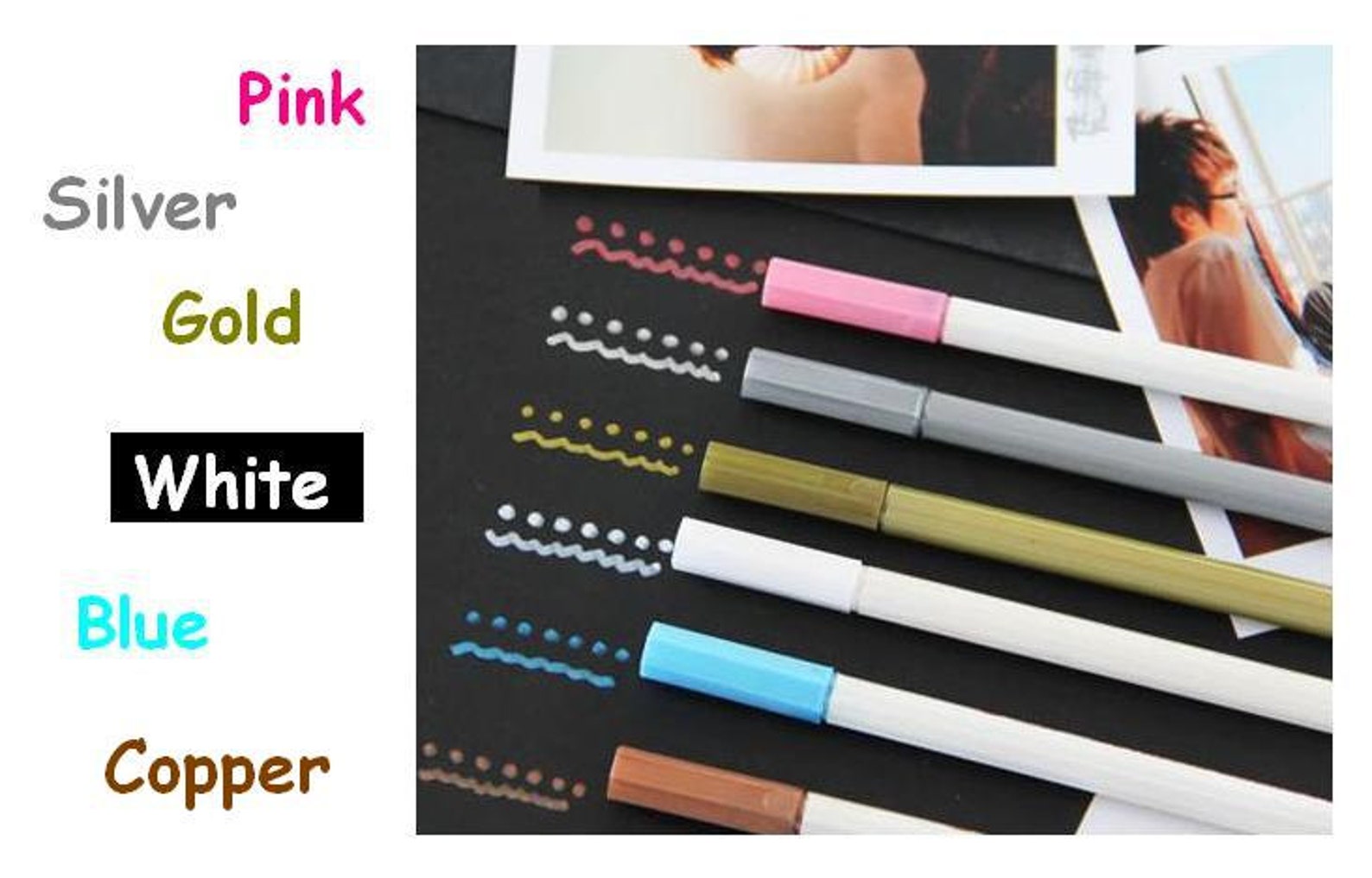 Metallic Color Pen Metallic Photo Pen Color Ink Pen Color - Etsy