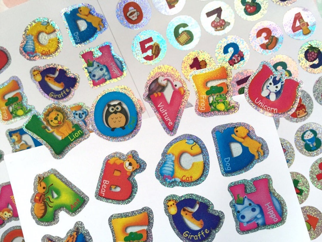 Nursery Animal Alphabet Stickers 2 Sheets Funny Alphabet Zoo Animal ...