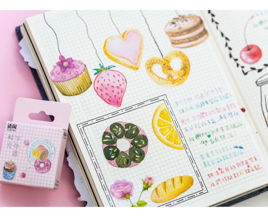 45 Tea Time Buffet Sticker Gourmet Dessert Donut Cupcake - Etsy