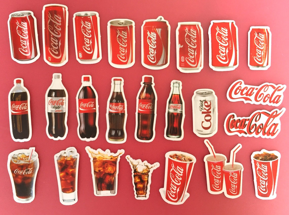 24 coke cola stickers coke collection diet coke canned coke | Etsy