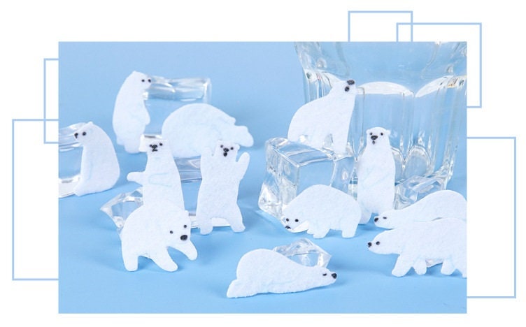 Snow Animal Sticker White Polar Bear Wild White Rabbit Felt Sticker ...