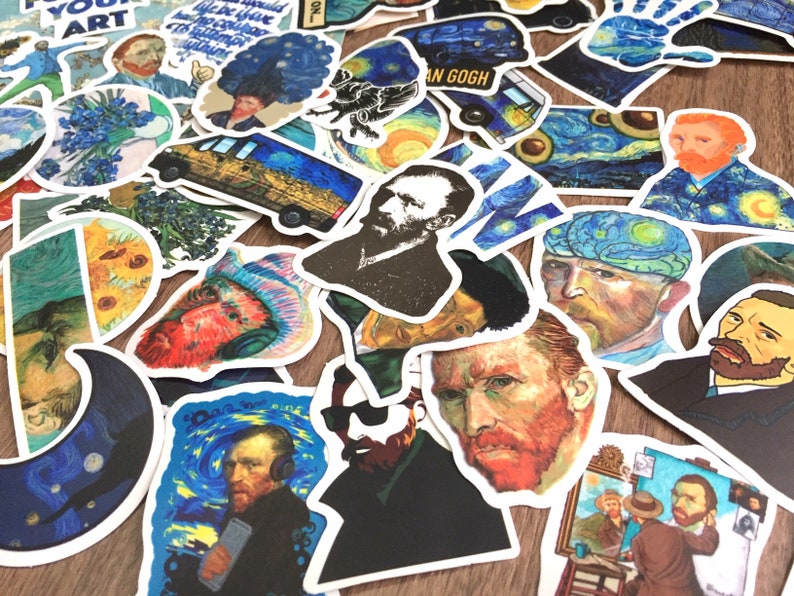 50 Van Gogh Painting Sticker Van Gogh Vincent Van Gogh Themed | Etsy