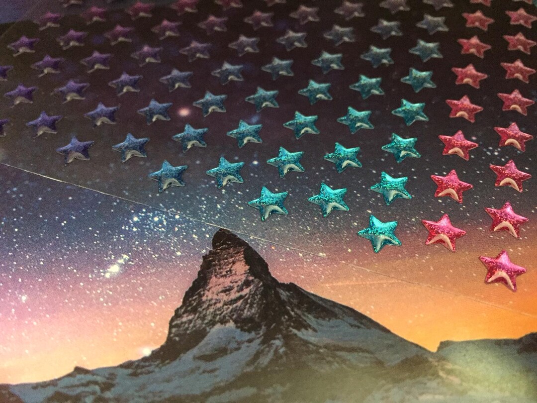190 Little Cute Star Epoxy Sticker Rainbow Glitter Stars Fancy Small ...