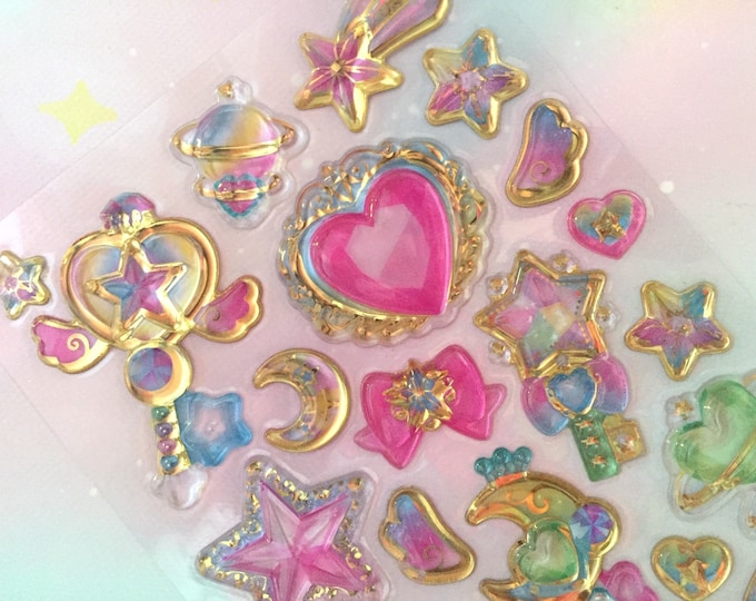 Pretty Magic Ward Sticker Super Thick Colorful Epoxy Sticker Anime ...