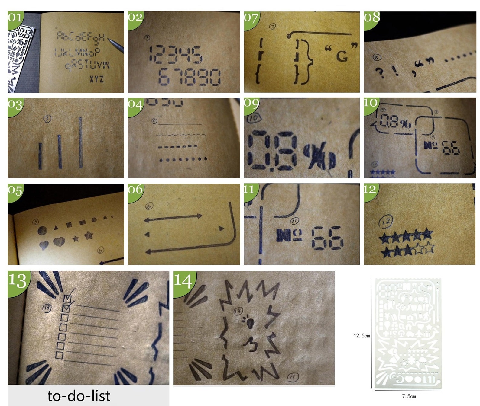 Planner Ruler Number Alphabet Art Shapes Stencil Ruler Daily - Etsy