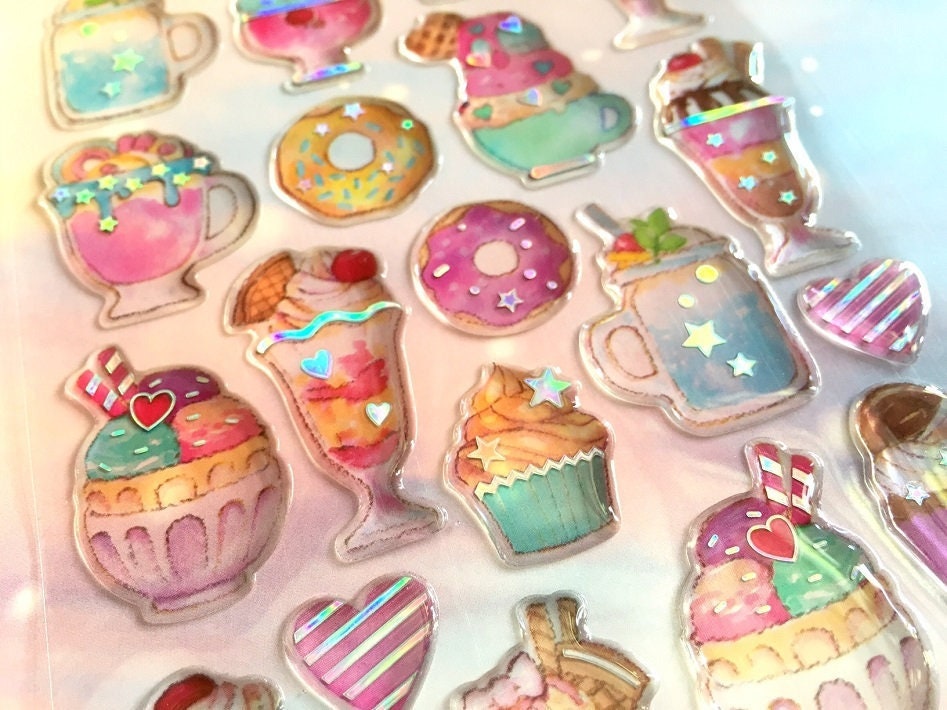 Ice Cream Sundae Sticker Colorful Icy Dessert Strawberry - Etsy Hong Kong