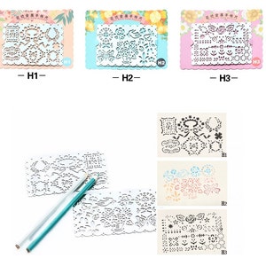 Flower Lace Planner Ruler Art Shapes Stencil Ruler Girl Life Planner ...