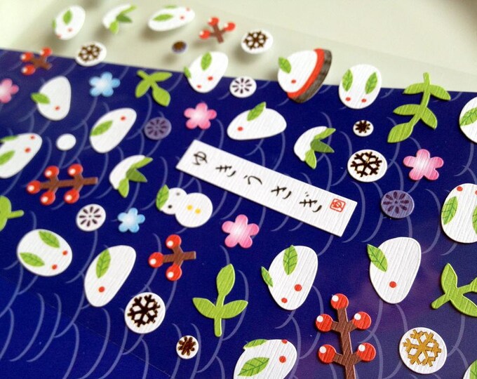 Rabbit Cake Japanese Rice Cake Sticker Bunny Cake White - Etsy