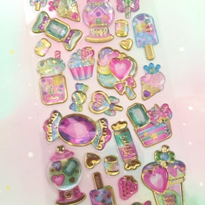 Colorful Candy Sweet Dessert Thick Epoxy Sticker Big Cand Jar Ice ...