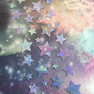 130 Little Star Sticker Mini Star Moon Fancy Colorful Star Holographic ...