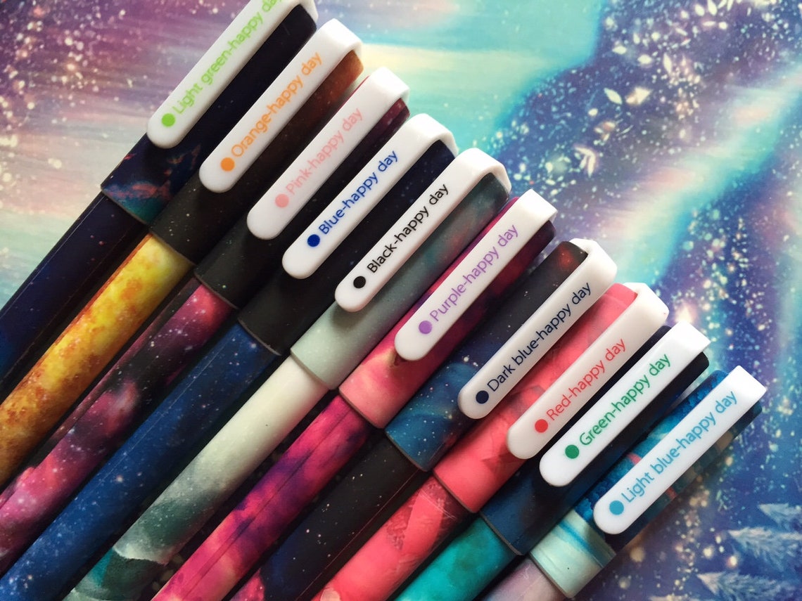 6 or 10 Galaxy Cosmic Gel Pens Starry Sky Universe Color Ink Pen Set ...