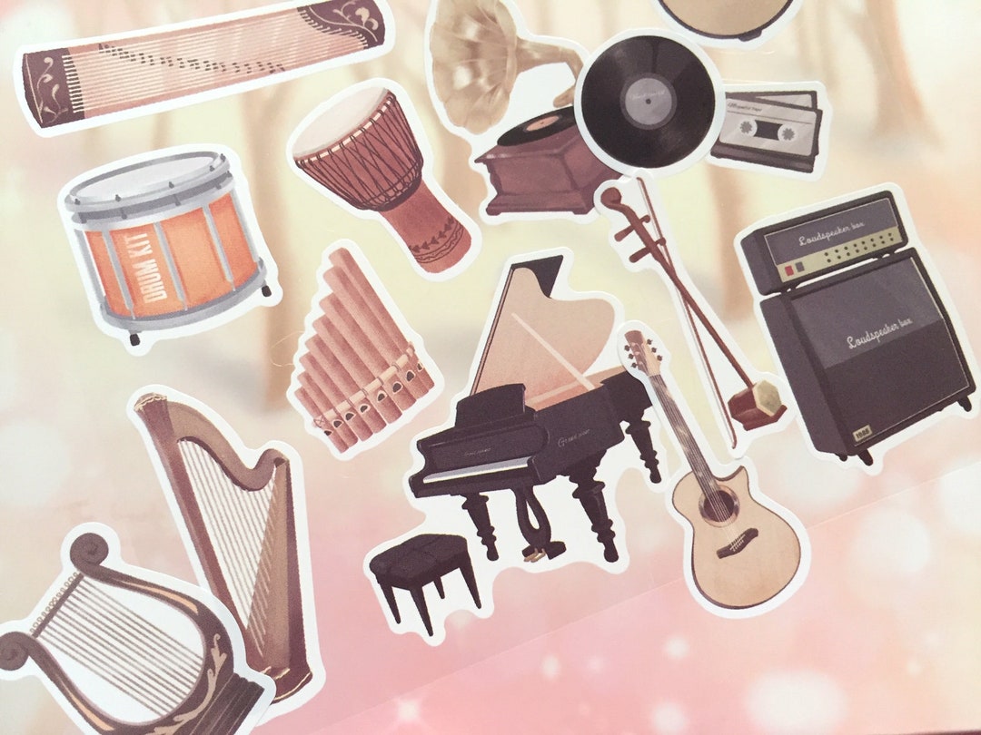 Global Musical Instrument Sticker World Instrument Music Theme Icon ...