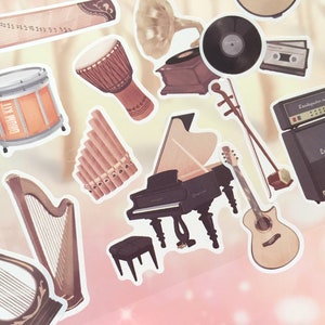 Global Musical Instrument Sticker World Instrument Music Theme Icon ...