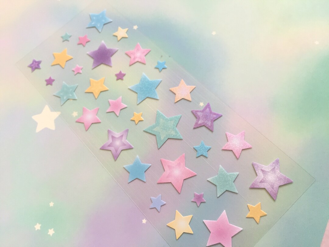 130 Little Star Sticker Mini Star Moon Fancy Colorful Star Holographic ...