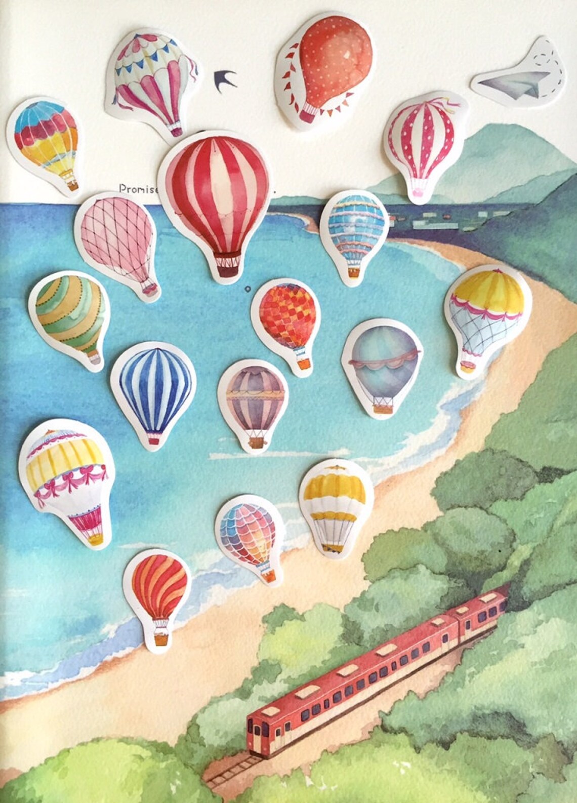 Hot Air Balloon Sticker Colorful Balloon Adventure Travel | Etsy