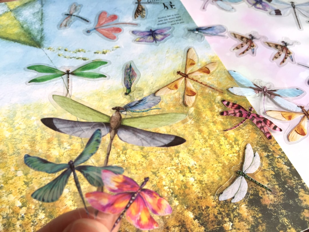38 Dragonflies Sticker Dragonfly Theme Dragonflies Sample Label Rare ...