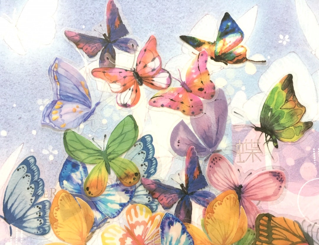 36 Butterfly Stickers Transparent Butterfly Dancing Butterfly Rare ...