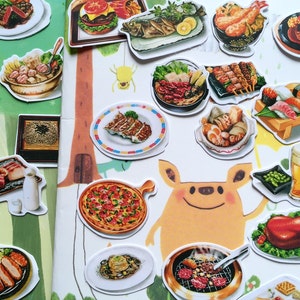 Buffet Food Sticker Picnic Food Gourmet Breakfast Dinner Noodle Rice ...