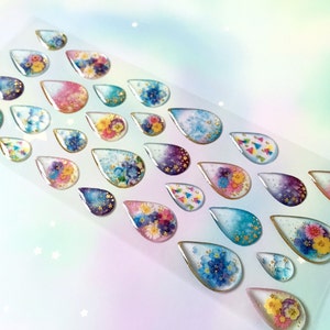 Tear Drops Sticker Colorful Raindrops Waterdrops Epoxy Sticker Rain ...