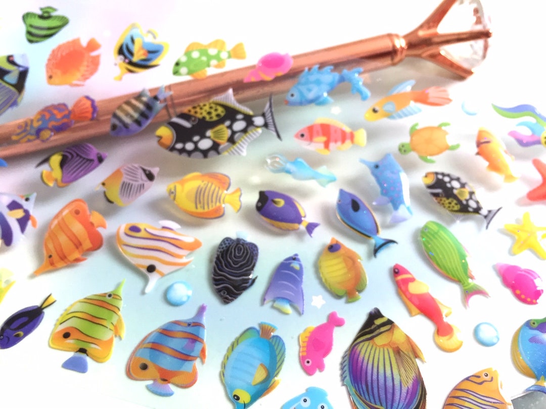 Cute Fish Sea World Sticker Underwater Rare Fish Sea Fish Tropical ...