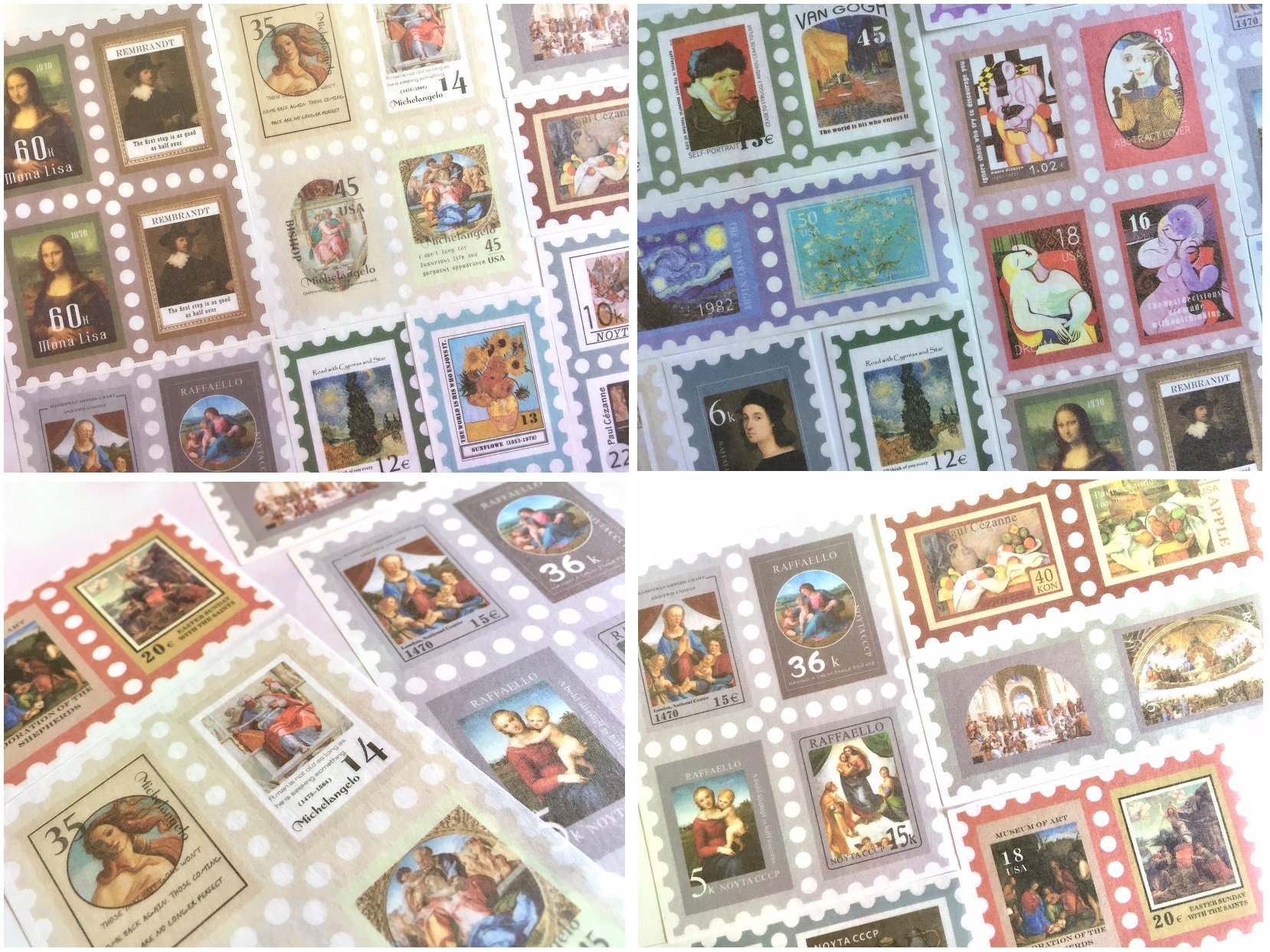 World Wide Famous Paintings Sticker Antique Fine Art Oil Painting ...