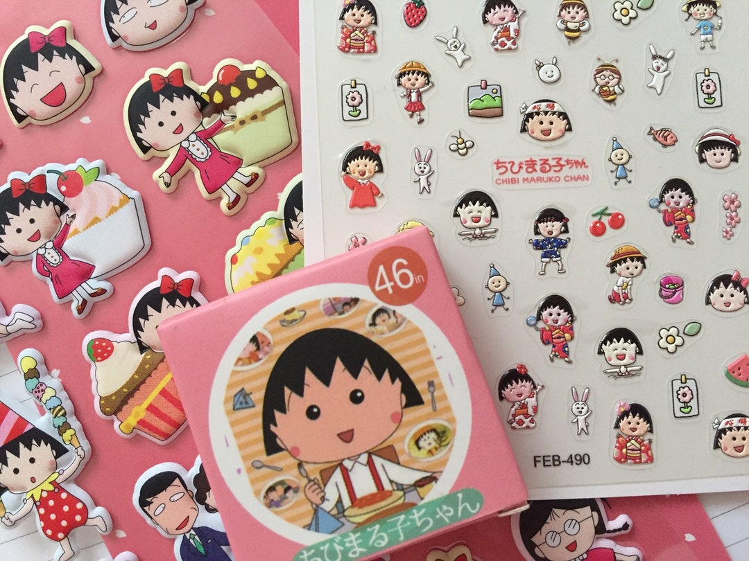 Chibi Maruko Chan Sticker Cute Girl Maruko Funny Family Sakura Family ...