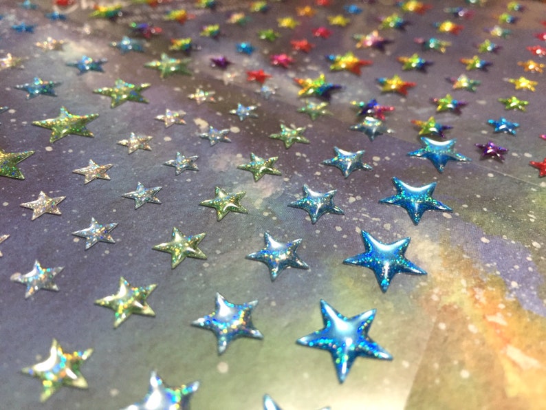 117 Little Star Sticker Glitter Stars Fancy Small Star Pink Tone Blue ...