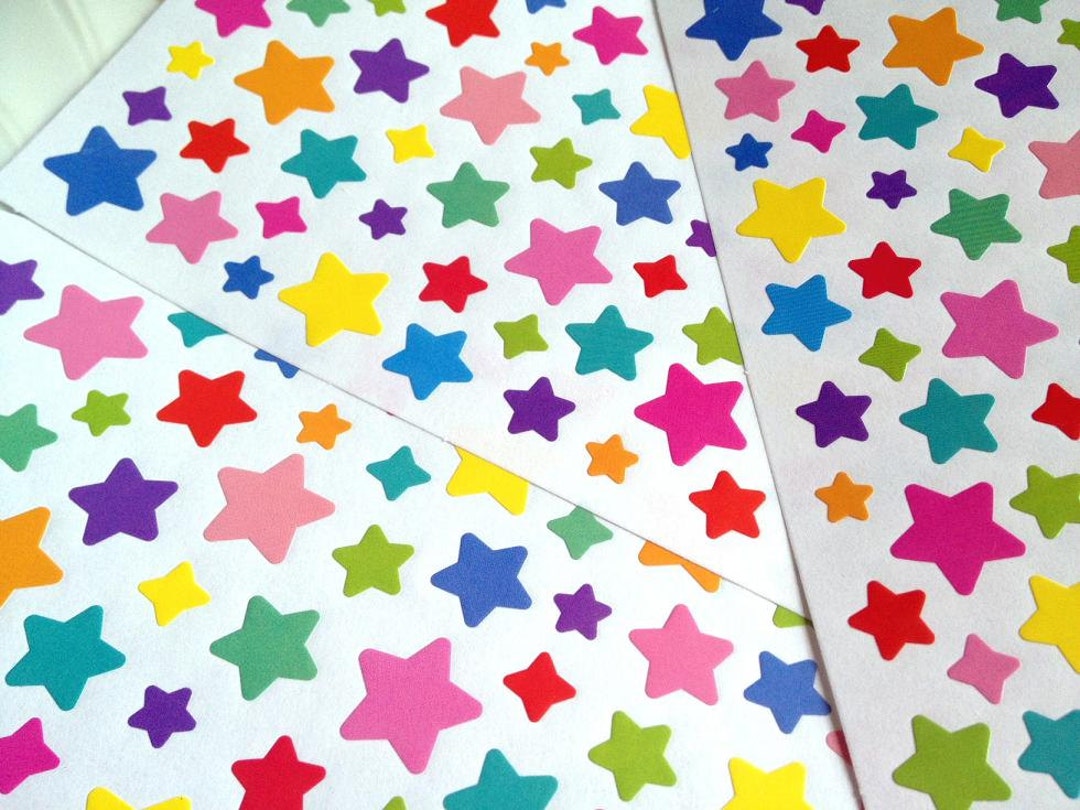 61 Star Sticker Colorful Star Sharp Sticker Different Size Star Sticker ...