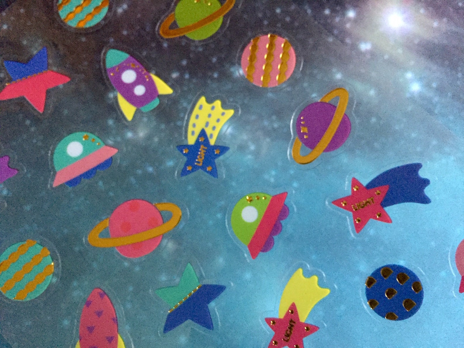 Spaceship Outer Space Sticker Mini Planets Shooting Star - Etsy