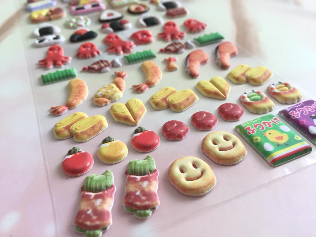 Japanese Octopus Sushi Roll Puffy Sticker Tako Lunch Box Art Food Art ...