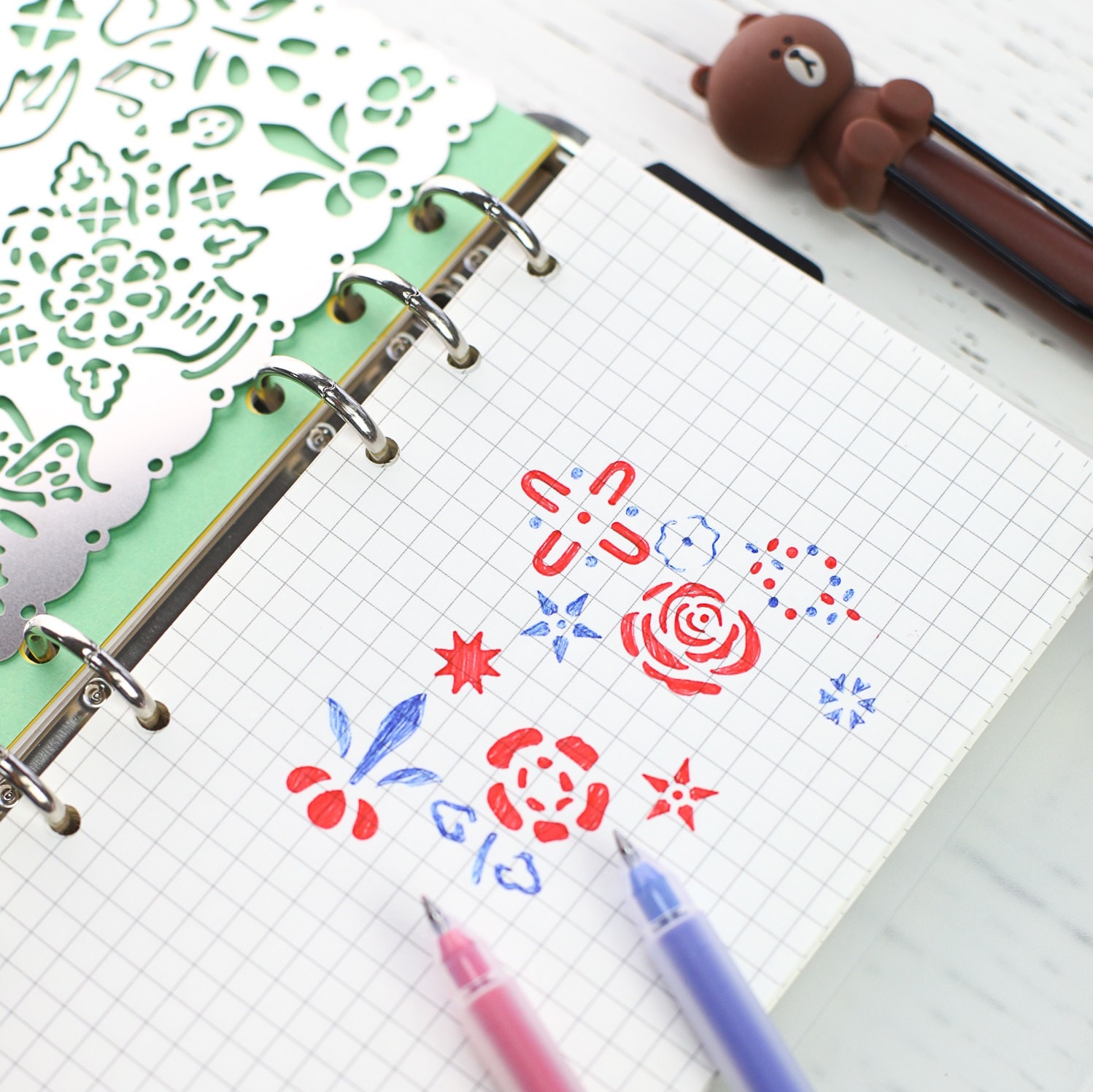 Flower Lace Planner Ruler Art Shapes Stencil Ruler Girl Life Planner ...