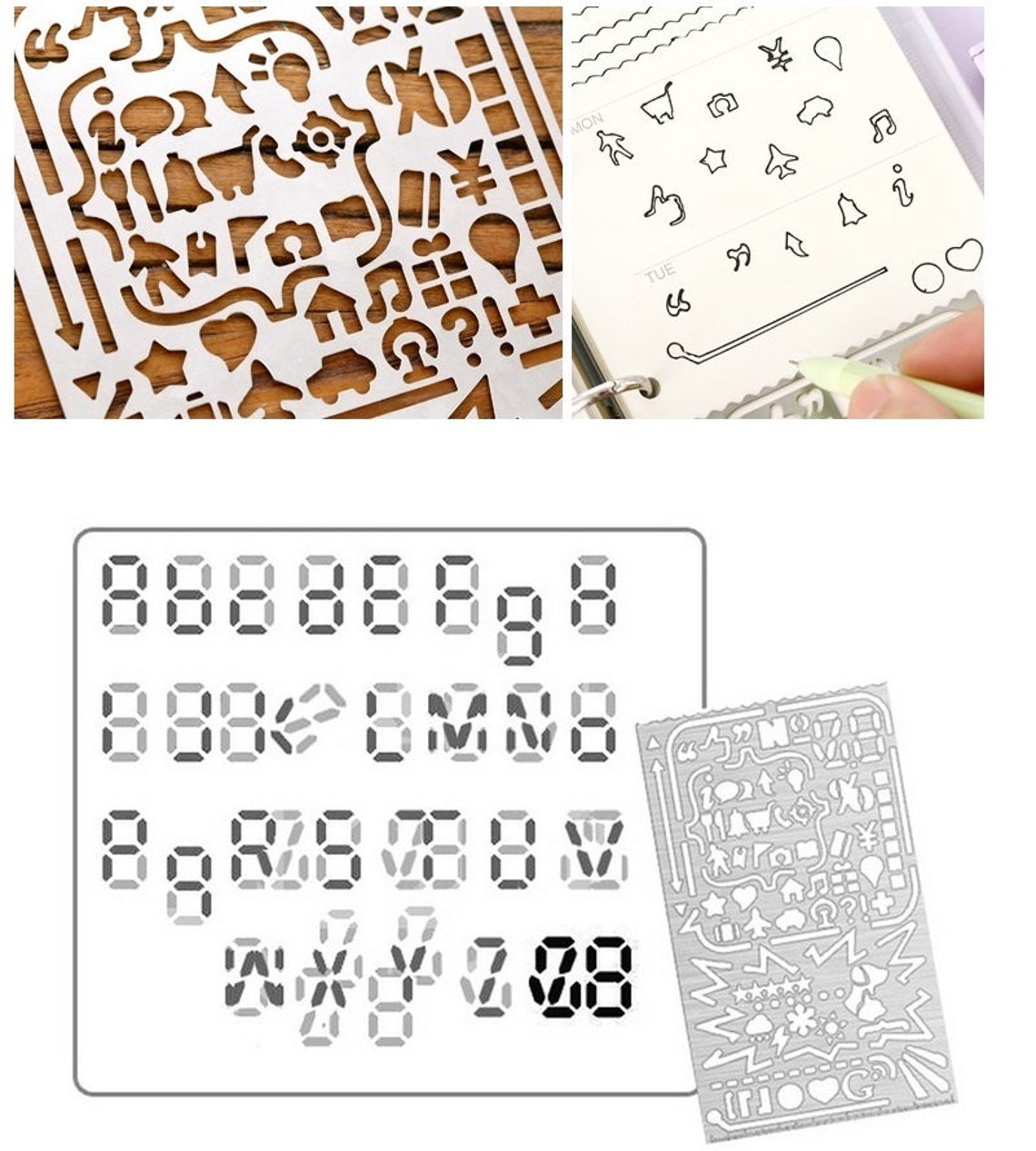 Planner Ruler Number Alphabet Art Shapes Stencil Ruler Daily - Etsy