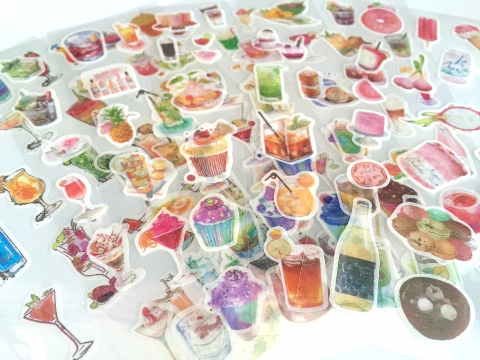 Set of 6 Cocktail Drink Sticker Iced Drink Summer Drink Party Drink ...