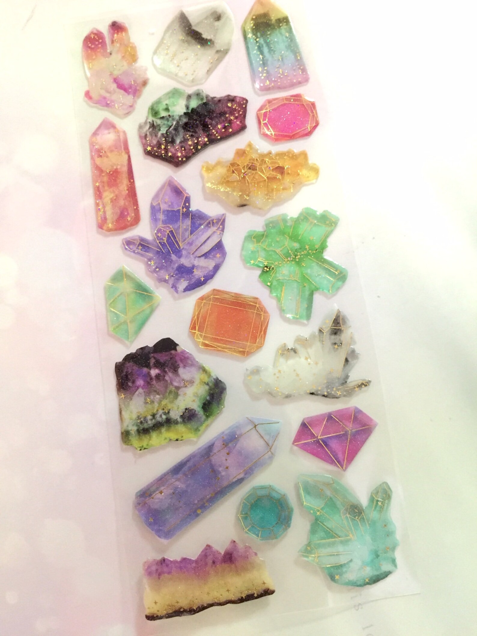 Raw Crystal Epoxy Sticker Colorful Stone Raw Gemstone Fluorite - Etsy