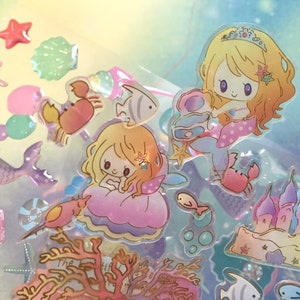Mermaid Princess Sea Shell Sticker Colorful Sea Treasures Jewelry ...