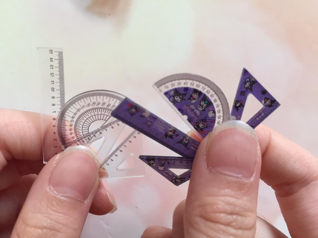 Custom Stationary Box Mini Ruler Set Tiny Half Circle Protractor Funny ...