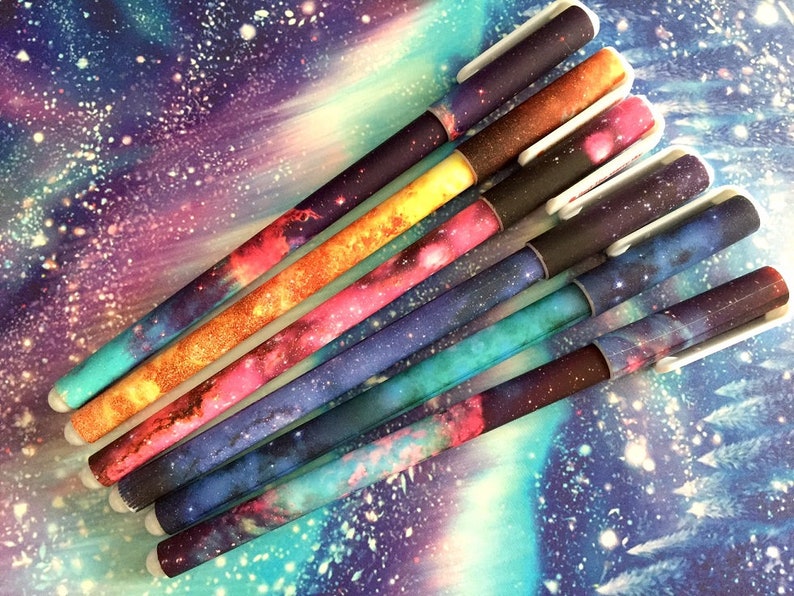 6 or 10 Galaxy Cosmic Gel Pens Starry Sky Universe Color Ink Pen Set ...