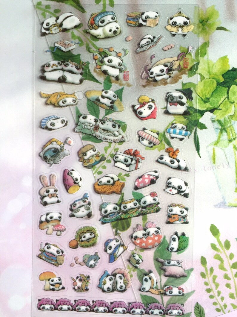 Cute Panda Sticker Cartoon Panda Cute Animal Panda Theme | Etsy