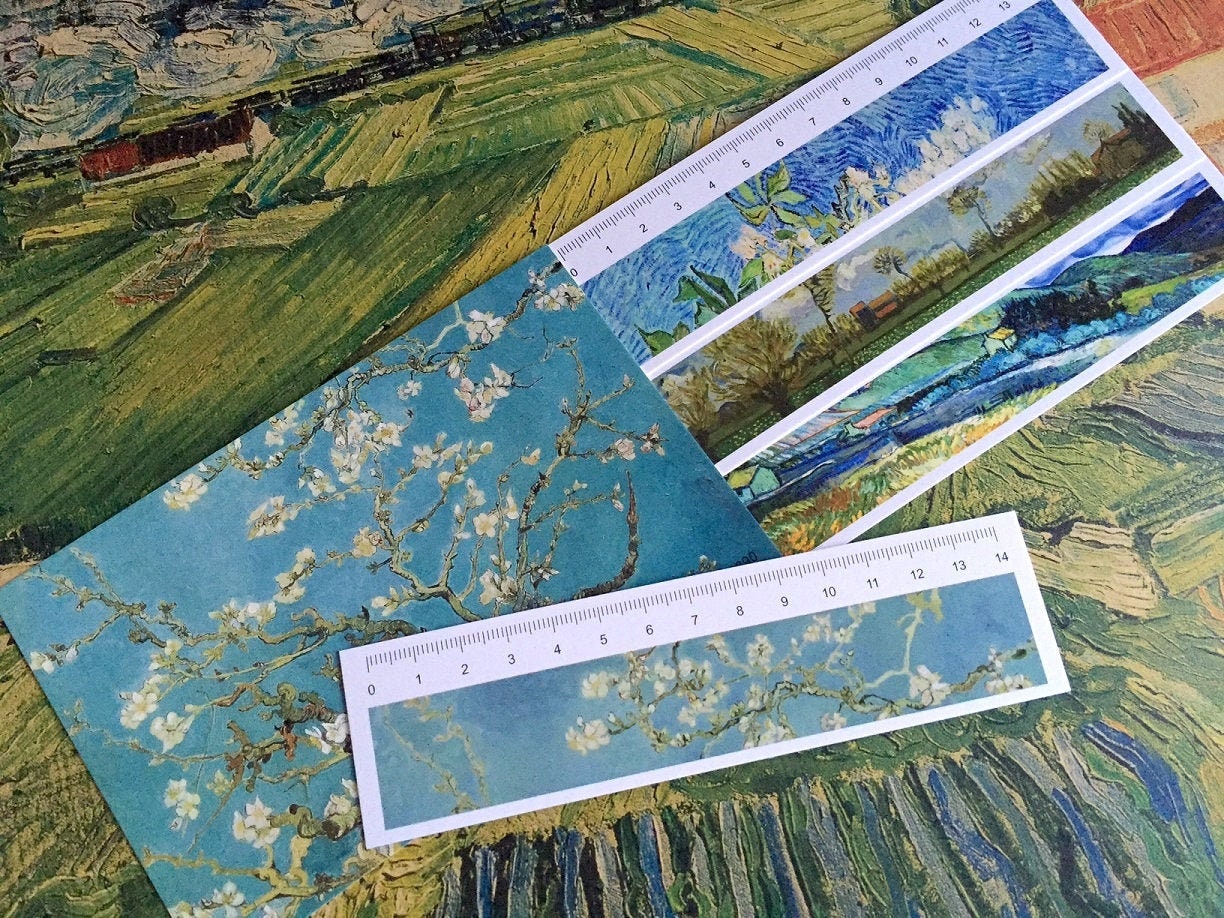 30 Vincent van Gogh paper ruler bookmark embellishment cards | Etsy