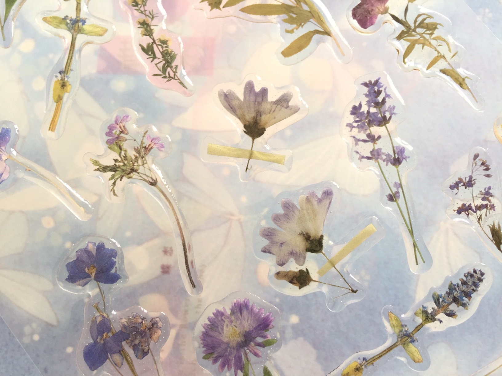 Purple Tone Dried Rose Epoxy Sticker Forever Purple Flower Collection ...