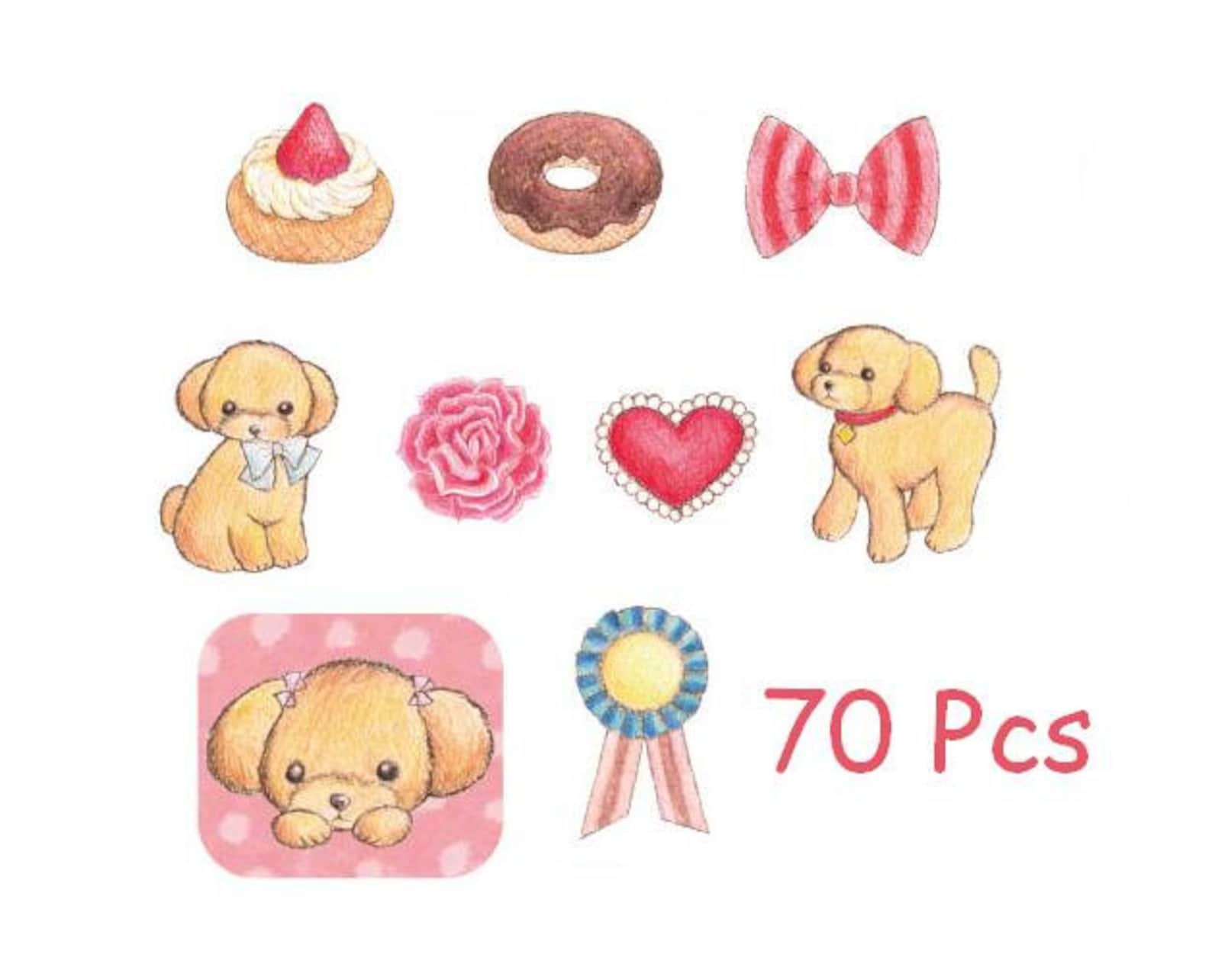 70 Cute Puppies Stickers Baby Dog Pet Dog Little Brown Dog - Etsy